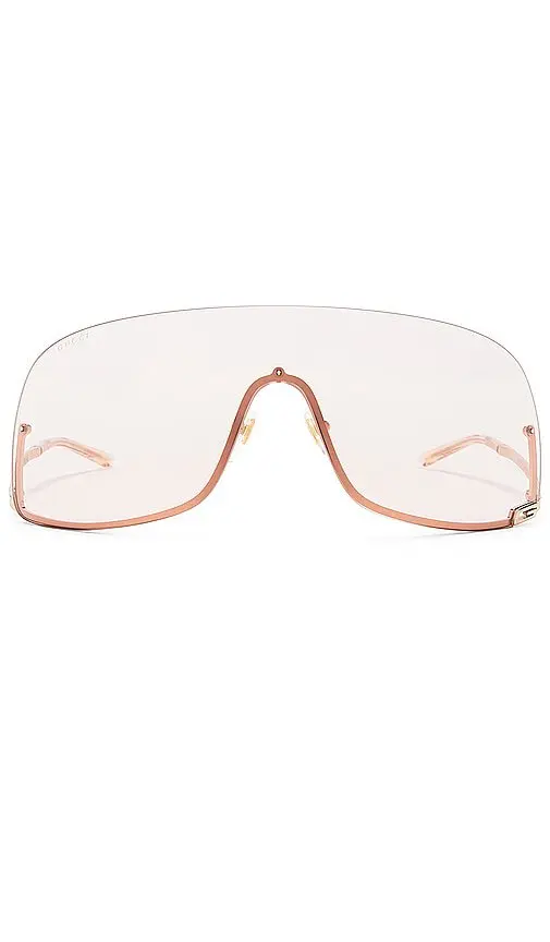 Gucci Wrap Mask Sunglasses In Metallic Gold