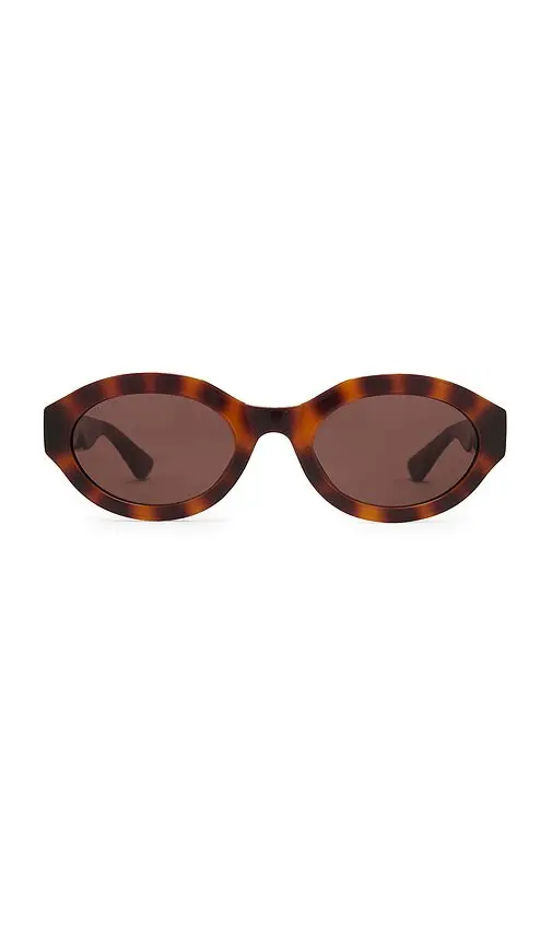 Gucci Oval Frame Sunglasses - Havana