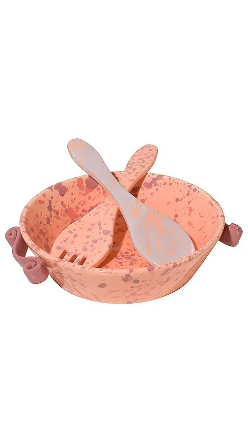 VAISSELLE Yummy Set Of 2 Serving Utensils In Coral - Coral & Lilac