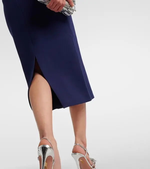 Rebecca Vallance Amore Off-shoulder Crêpe Midi Dress - Blue