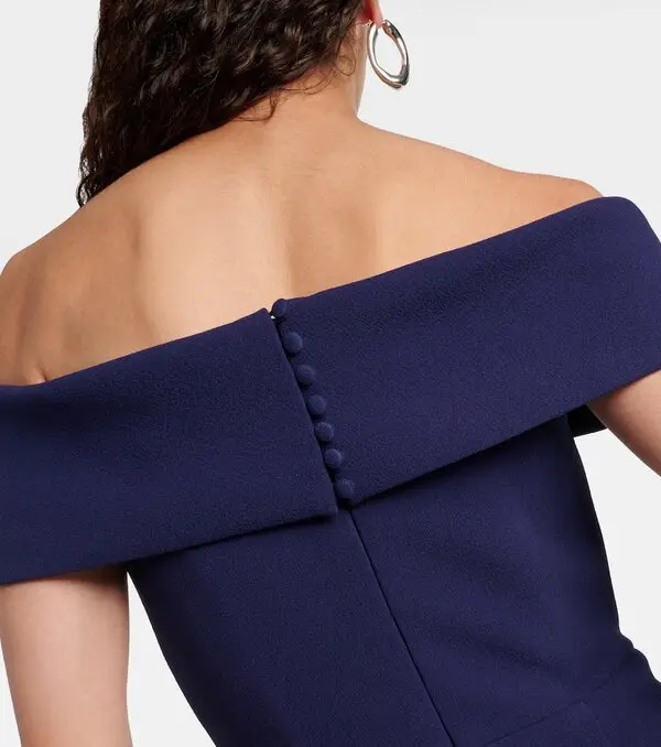 Rebecca Vallance Amore Off-shoulder Crêpe Midi Dress - Blue