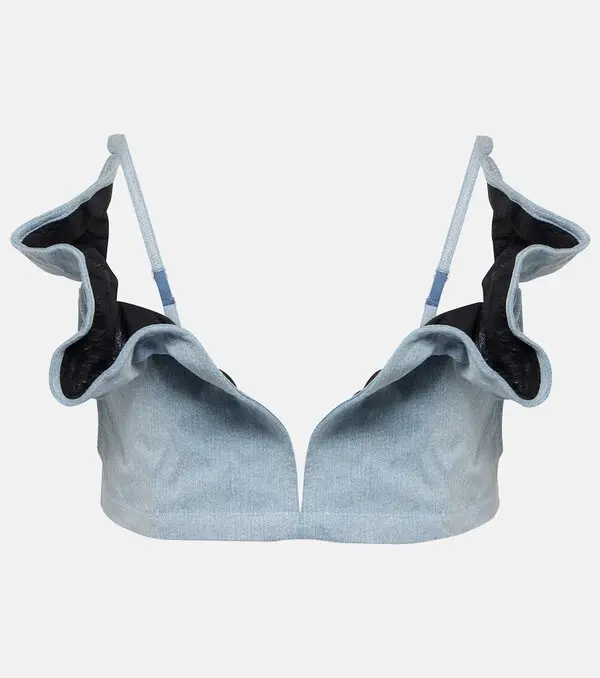 Y/project Ruffled Denim Bra Top