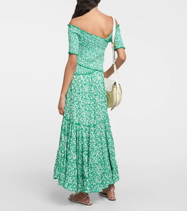 Poupette St Barth Soledad Floral Midi Dress - Blue