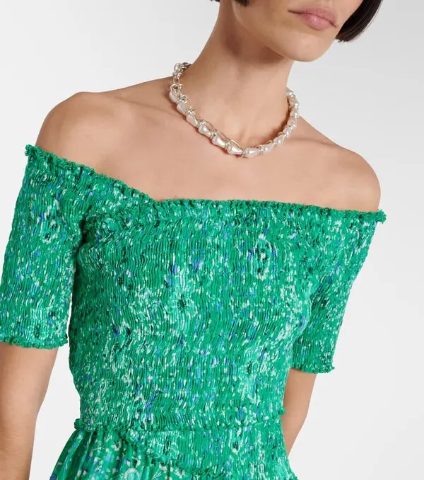 poupette st barth soledad midi dress Soledad floral midi dress in green - Poupette St Barth