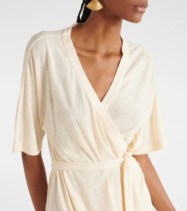 Max Mara Linen-blend Wrap Dress