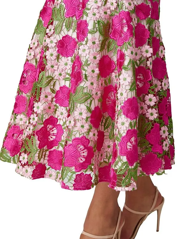 knee length dresses for ladies Shoshanna Women's Gracie St. James Lace Dress - Pink