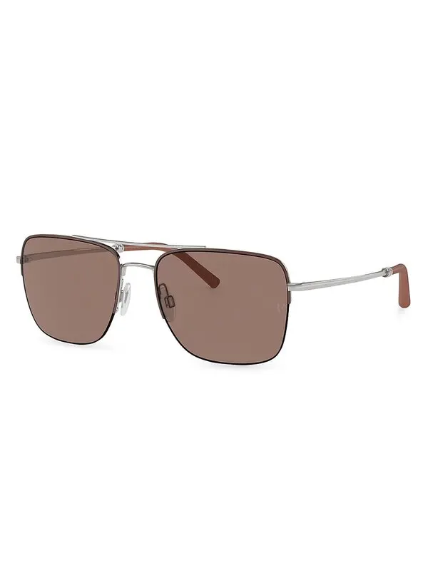 OLIVER PEOPLES X ROGER FEDERER R-2 56mm Aviator Sunglasses