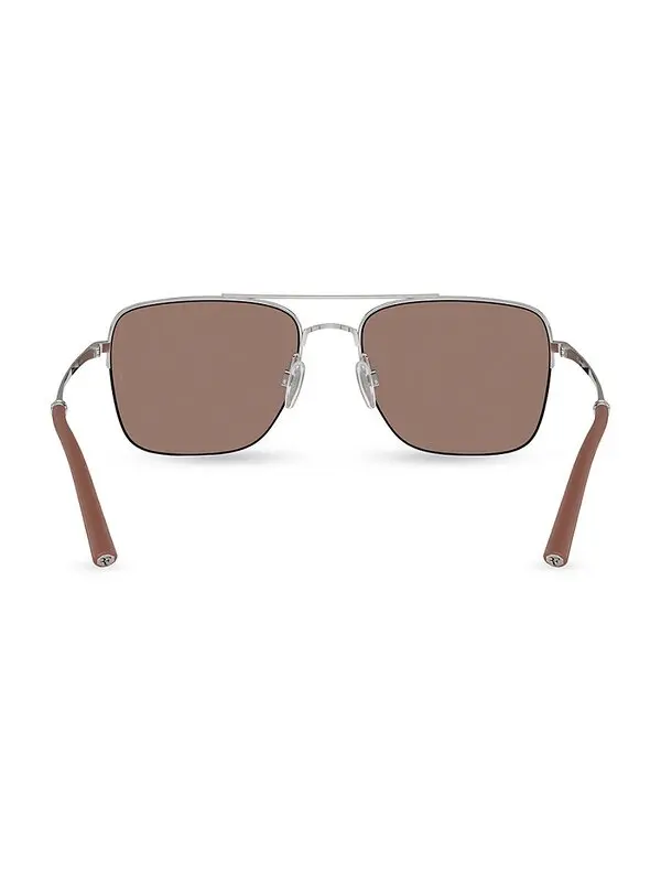 OLIVER PEOPLES X ROGER FEDERER R-2 56mm Aviator Sunglasses