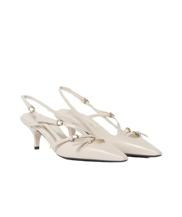 Miu Miu Patent Leather Slingbacks With Buckles