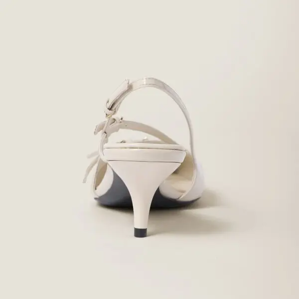 Miu Miu Patent Leather Slingbacks With Buckles