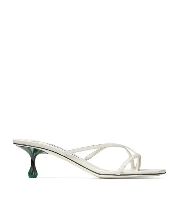 JIMMY CHOO Etana 50 Leather Heeled Mules