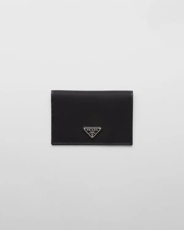 Prada Re-nylon And Saffiano Leather Passport Holder - Black