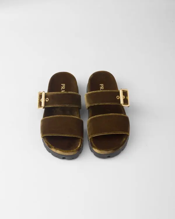 Prada Velvet Slides - Oak | Editorialist
