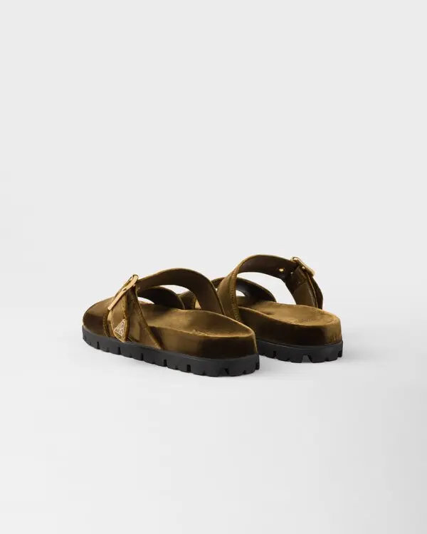 Prada Velvet Slides - Oak | Editorialist