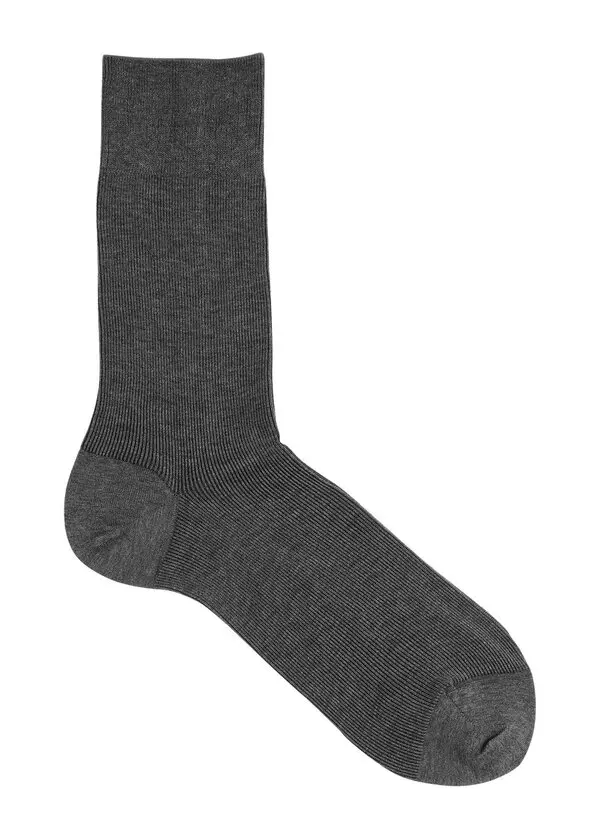 Falke Fine Shadow Ribbed Socks - Grey
