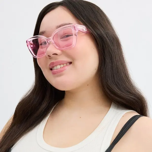 Coach Transparent Cat Eye Sunglasses - Transparent Pink  display picture 3