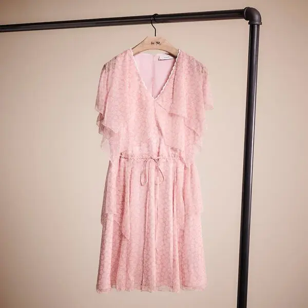 COACH® Restored Mini Viscose Party Dress - Pink/white