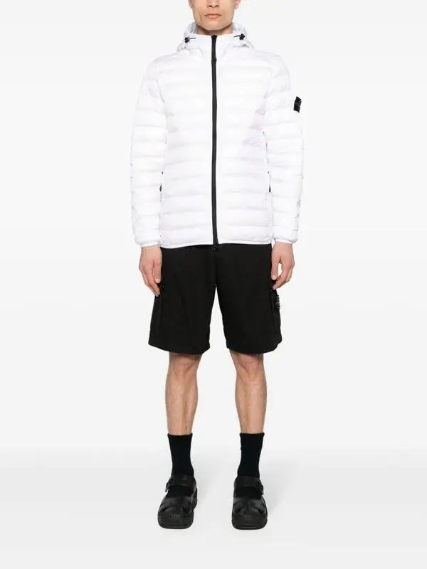 Stone Island Compass-badge Cotton Cargo Shorts - Black