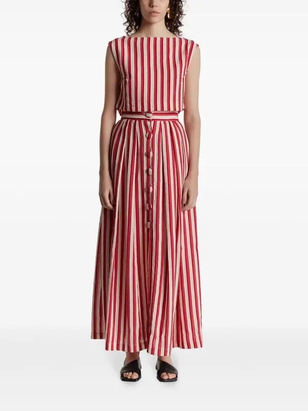 DESTREE Irving Striped High-waisted Skirt