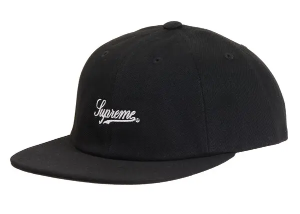 Supreme Script Logo 6 Panel Ss24 Cap - Black