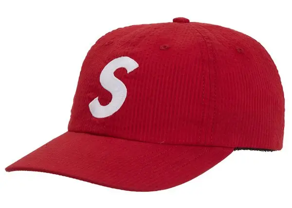 Supreme Seersucker S Logo 6 Panel - Red