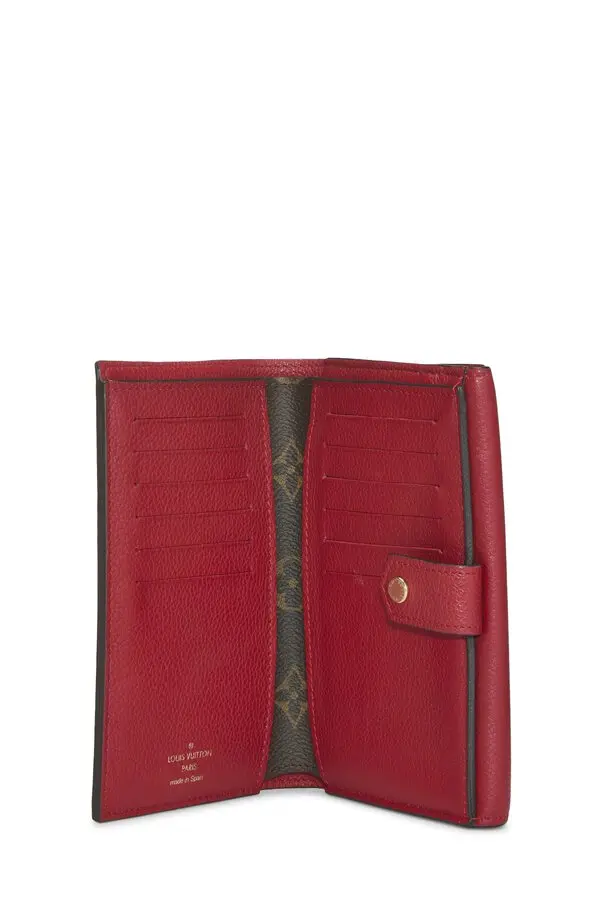 LOUIS VUITTON Monogram Canvas Pallas Compact Wallet - Red