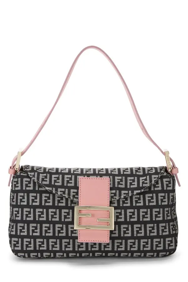 Fendi Zucchino Canvas Shoulder Bag - Pink