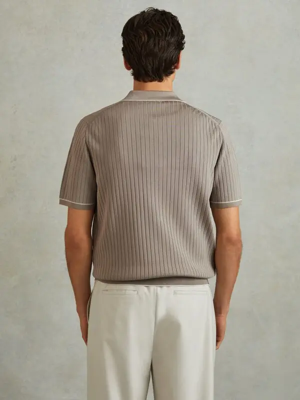 REISS Christophe Ribbed Dual Zip-front Shirt