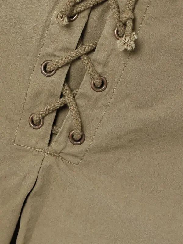 FORTELA Rope-trimmed Coated-cotton Straight-leg Pants