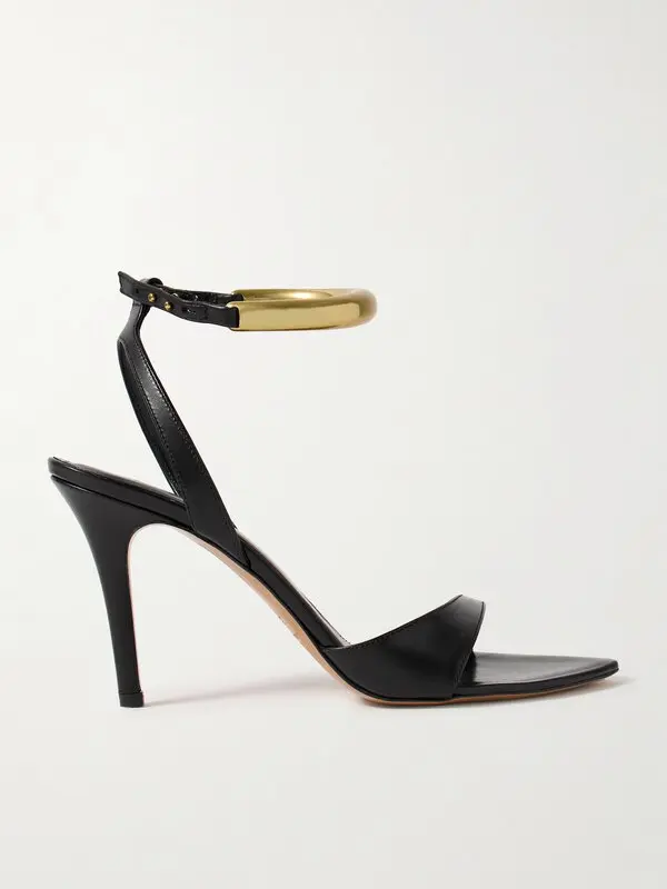 Isabel Marant Yluan Embellished Leather Sandals - Black