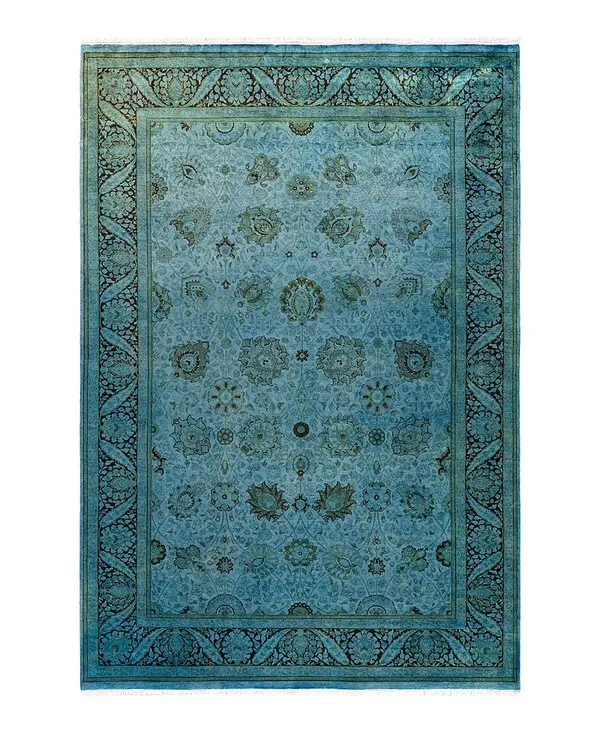 Bloomingdale'S Fine Vibrance M1560 Area Rug, 6'1 X 9 - Blue
