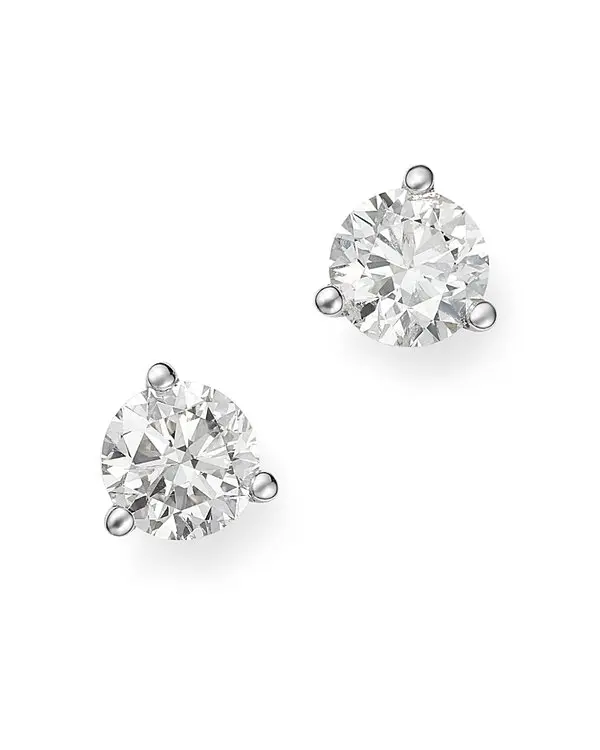 Bloomingdale'S 14k Gold Diamond Stud Earrings 1.20 Tcw - White