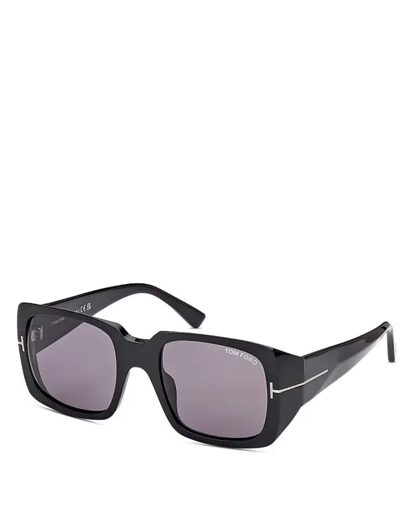 TOM FORD Square Sunglasses - Black/gray Solid