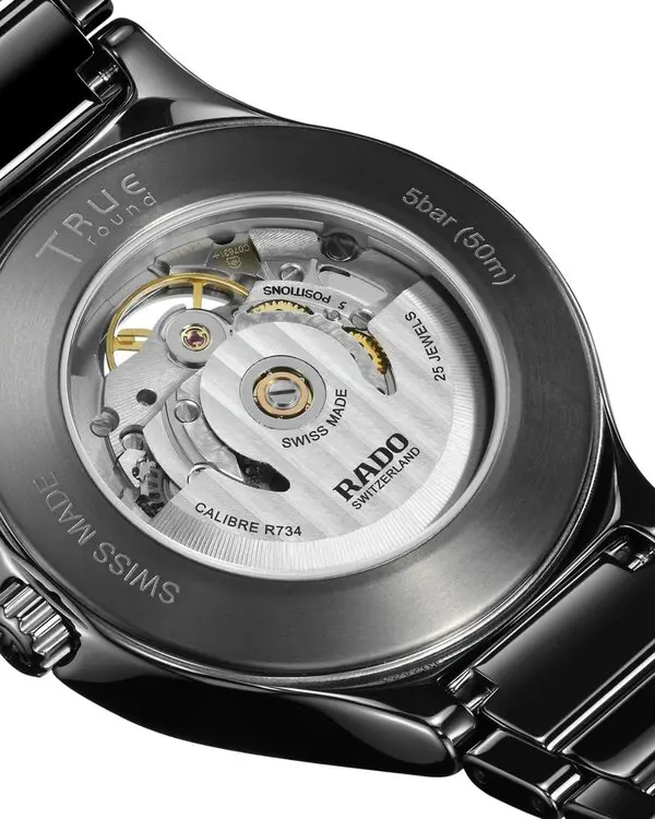 RADO True Round Automatic Open Heart Watch, 40mm - Black