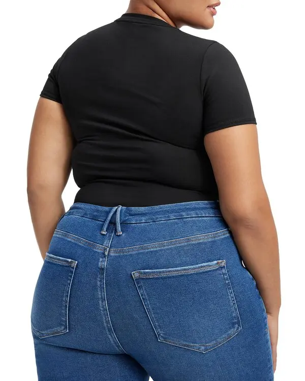 Good American Cropped Baby Tee - Black