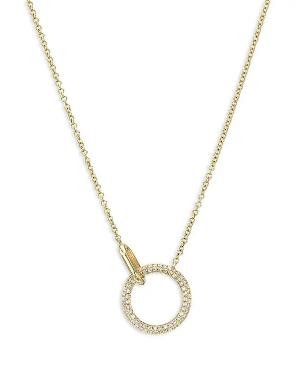 ZOE LEV 14k Yellow Diamond Link Pendant Necklace - Gold