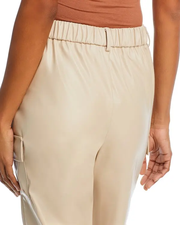 Aqua Faux Leather Cargo Pants Exclusive