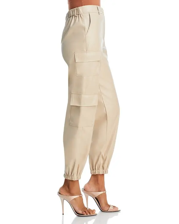 Aqua Faux Leather Cargo Pants Exclusive