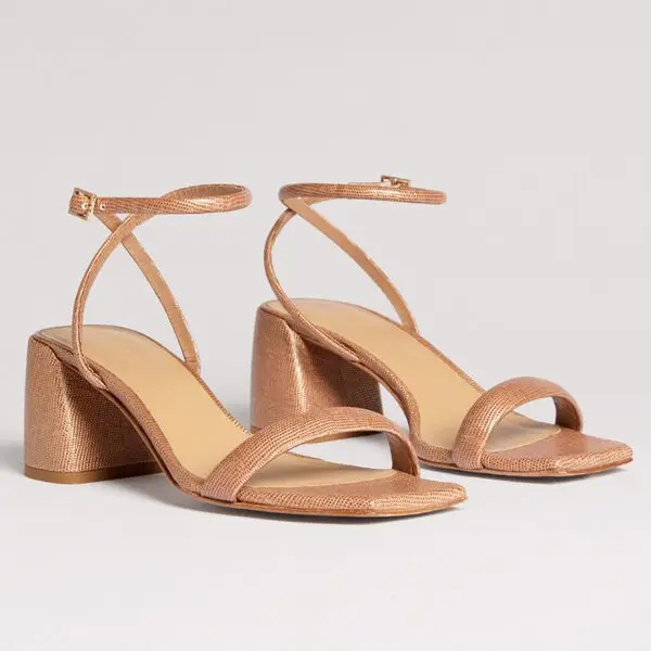ME+EM Lizard Print Sandals - Sable