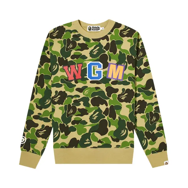 A BATHING APE Camo Shark Crewneck