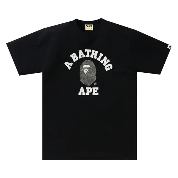 A BATHING APE Glass Beads 1st Camo College Tee - Black