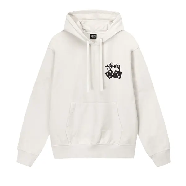 StÜssy Dice Pigment Dyed Hoodie - White