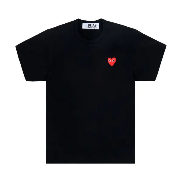 Play Comme Des Garcon Comme Des Garçons Short-sleeve Play T-shirt With Red Heart - Black