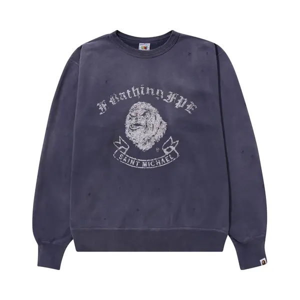 A BATHING APE X Saint Mxxxxxx Gorilla Crewneck - Blue