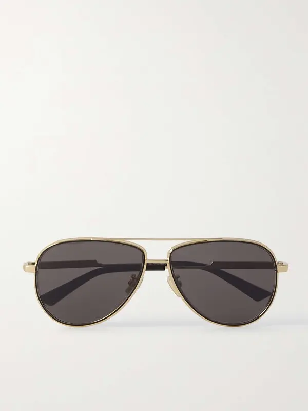 Bottega Veneta Tone Aviator Sunglasses - Gold