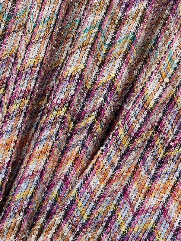 Missoni Mare Striped Sequined Crochet-knit Halterneck Maxi Dress