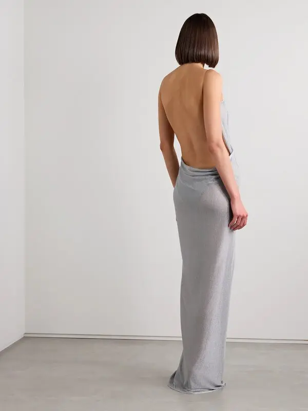 Open-back Draped Maxi Dress