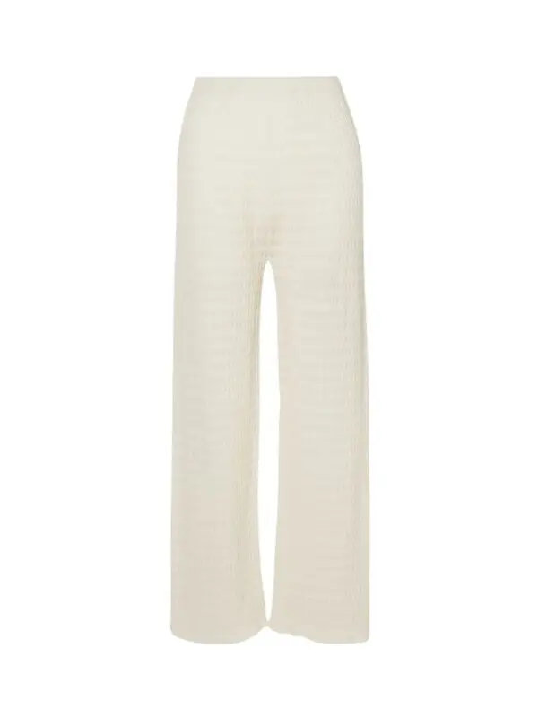 LAUREN MANOOGIAN Smocked Textured Flared Pants