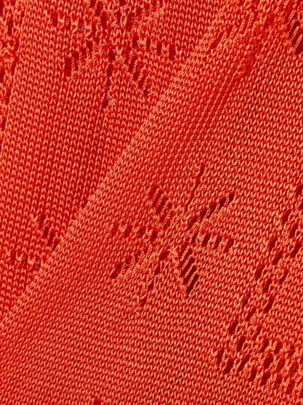 Calle Del Mar Pointelle-knit Wide-leg Pants - Red