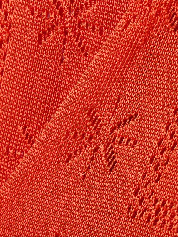 Calle Del Mar Pointelle-knit Wide-leg Pants - Red